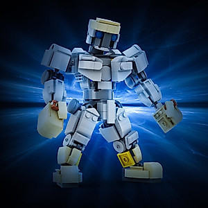 Robot Adam Building Blocks Set, Real Steel Movable Doll Creative Toy Collection Ornament, for Boys or Girls Who Like Adam, Compatible with Lego (370 Pieces)