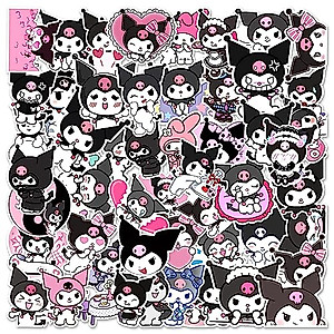 Kawaii Stickers Kuro Cartoon Mi Stickers Cute Image Graffiti Stickers for Kids and Girls DIY Kawaii Sticker Laptop Bedroom Decoration Water Cup Waterproof Stickers 50 Pcs
