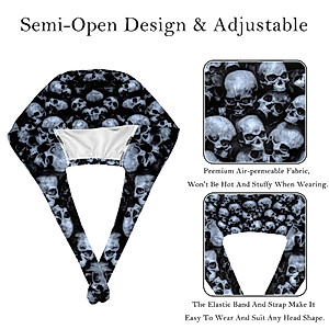 BeCrazier Gothic Dark Human Skulls Piled Adjustable Working Cap with Sweatband Suitable for Men and Women,2 Packs, Multicoloured 05, Medium-Large