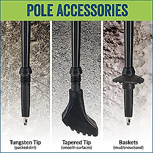 Nordic Walking Poles - True Classic Nordic Glove Grips, Lightweight, Adjustable, and Collapsible -2 Pieces w/flip Locks, Detachable Feet and Travel Bag by York Nordic - Heights 5'4"-6'2"