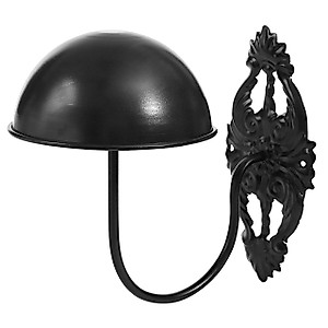 MyGift Set of 2 Wall-Mounted Black Metal Hat & Wig Display Racks