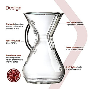 Chemex Pour-Over Glass Coffeemaker - Glass Handle Series - 8-Cup - Exclusive Packaging