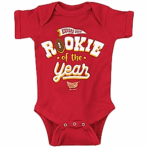 Rookie of The Year Baby Apparel for Football Fans (NB-7T) (Red Onesie, 6 Months)