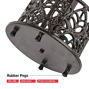 MEIGUI Cast Iron Paper Towel Holder Stand Roll Dispenser Stand for Kitchen Countertop & Dining Room Table, Coffe Gold