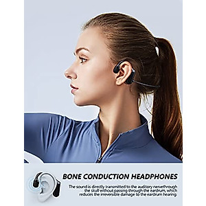 Bone Conduction Headphones -Wireless Bluetooth Headphones- Open Ear Earphone- Sports Bluetooth Headset - Sweatproof for Running and Workouts