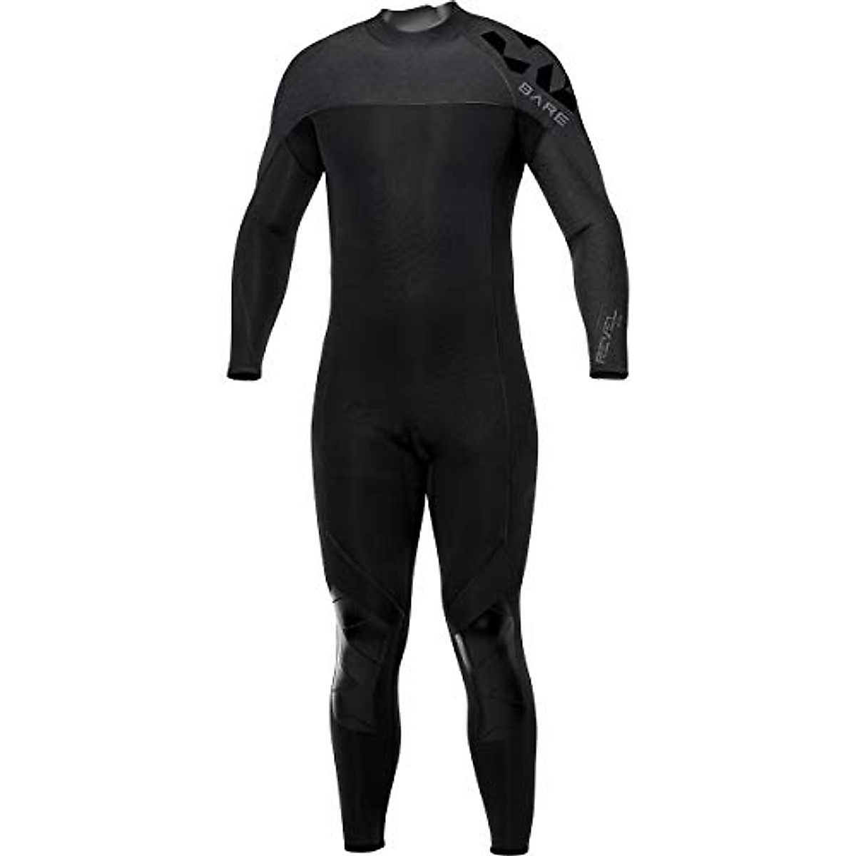 BARE 5MM Revel Men's Full Wetsuit | Combines Comfort and Flexibility | Made from a Blend of Neoprene and Laminate | Designed for All Watersports Including Scuba Diving and Snorkeling | Grey MLS