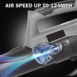 Vilobos Cordless Leaf Blower 20V 4.0Ah 124MPH Variable Speed Lithium Battery and Charger Included for Lawn Care -Black