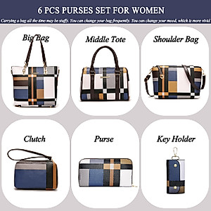 2E-youth Designer Purses and Handbags for Women Satchel Shoulder Bag Tote Top Handle Bag (gezi6-blue)