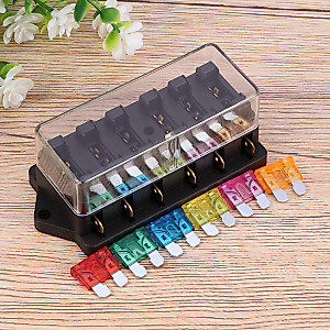 Ninth-City 6 Way Blade Fuse Block Waterproof Fuse Box Holder with Negative Bus ATC/ATO for 12V 24V Boat Marine Yacht Vehicle Auto RV Car Trailer Truck SUV Vehicle