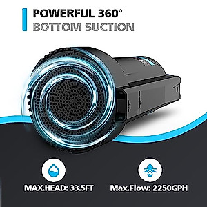 BOMGIE 1/3 HP Automatic Water Pump, 2250GPH Submersible Utility Pump with 3/4” Garden Hose Check Valve Adapter Portable Electric Sump Pump Removal for Pool Draining Basement Hot Tubs Garden UTL-336PE