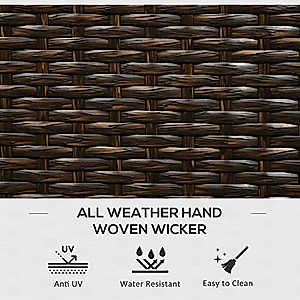 Outsunny Outdoor Deck Box, PE Rattan Wicker with Liner, Hydraulic Lift, and A Handle for Indoor, Outdoor, Patio Furniture Cushions, Pool, Toys, Garden Tools, Brown