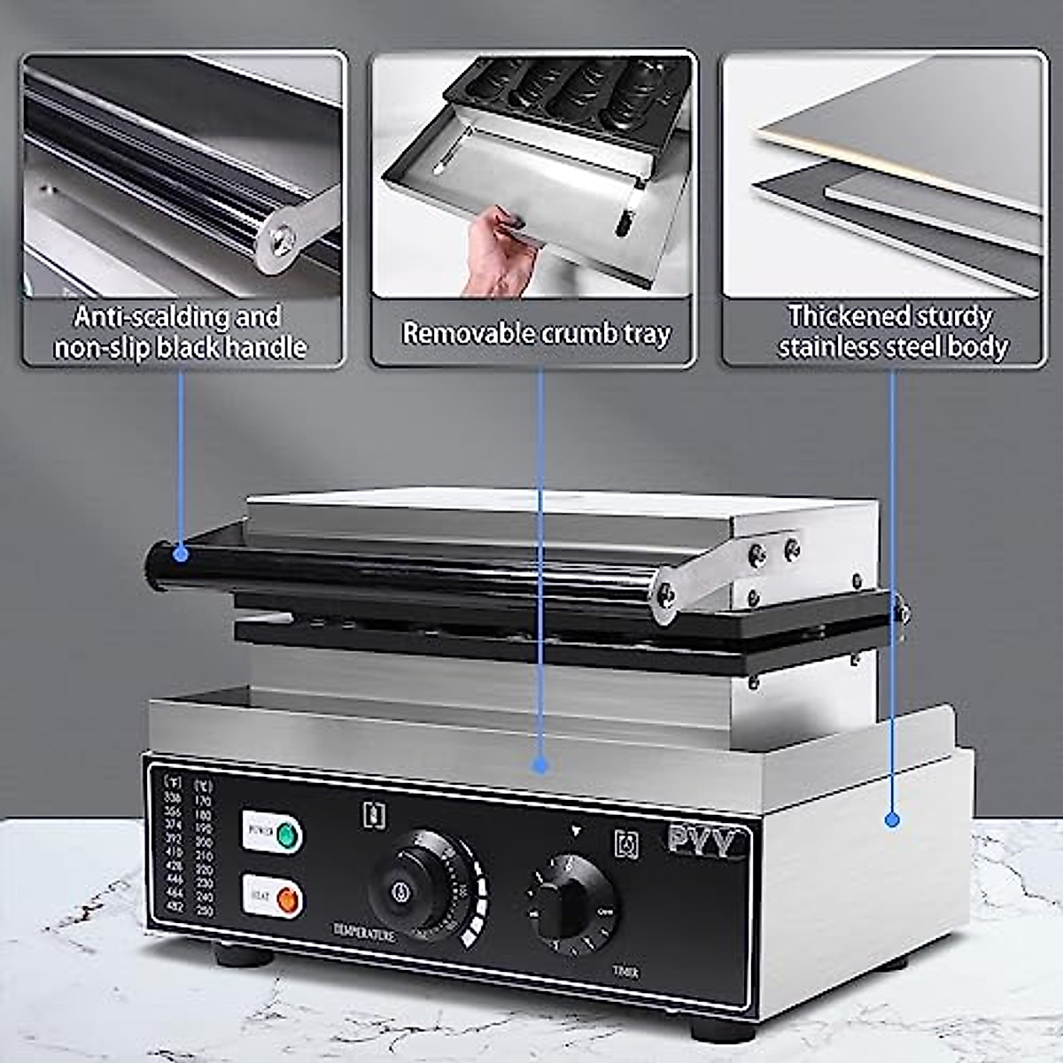 PYY Strange Shape Waffle Iron Commercial Waffle Ovens Non-stick Electric Chaffle Maker for Bachelorette Party Favor