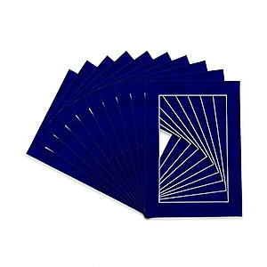 8.5x11 Mat for 5.5x8.5 Photo - Precut Royal Blue Suede Picture Matboard for Frames 8.5 x 11 Inches - Bevel Cut to Display Art 5.5 x 8.5 - Acid Free Pack of 100 MATS with Backing Boards & Clear Bags
