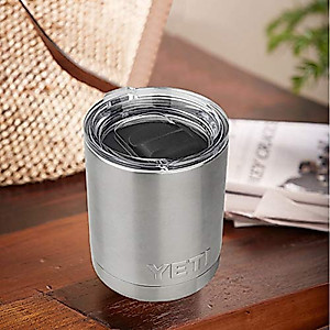 Bekolna Magnetic Tumbler Lids for Yeti 10 oz Lowball, 10 oz Mug and 20 oz Tumbler, Replacement cover for Yeti magslider Lid (Black and Black magslider & gasket)