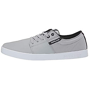SUPRA Unisex-Adult Stacks II Skate Shoe, LT Grey TUF-White, 8 Regular US