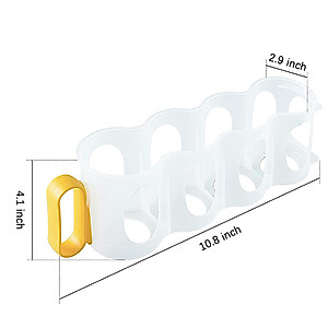 Soda Can & Bottles Organizer for Refrigerator,Beverage Storage for Kitchen Cabinet Organizer,Canned Food Bin Stackable Dispenser with handle for Freezer Fridge (yellow)