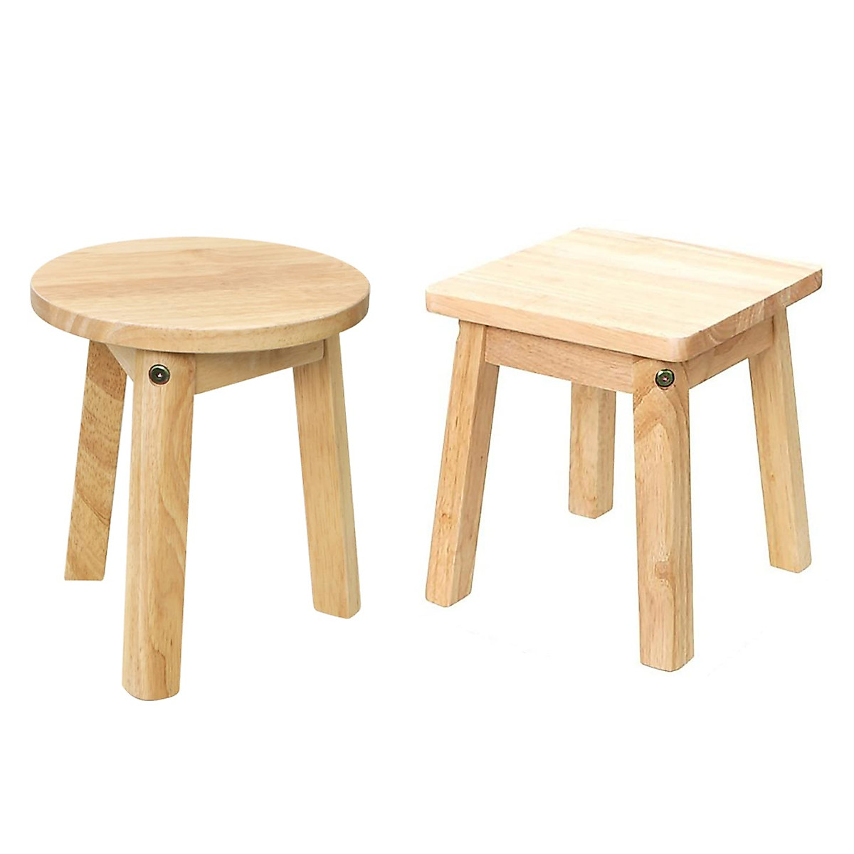 KSG kumsun Wooden Stools – Durable Wooden Stool for Bathroom, Kitchen, Bedroom, Kid’s Room – Square Low Stool with Assembling Kit – Durable and Long-Lasting Design – Practical and Versatile