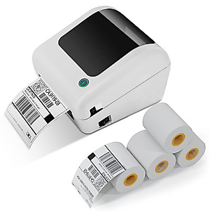 Thermal Label Printer & 4 Rolls Thermal Labels