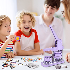Alldeer 1+1.25+2.25 Inch Button Maker Machine Multiple Sizes - Pin Making Kit for Kids, DIY Button Maker Pin Button Machine with 300 Sets of Button Parts(Metal Cover, Plastic Pin Backs, Plastic Film)