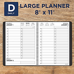AT-A-GLANCE 2022 Two Person Daily Appointment Book & Planner by AT-A-GLANCE, 8" x 11", Large, Black (7022205)