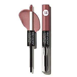 Revlon Liquid Lipstick with Clear Lip Gloss, ColorStay Overtime Lipcolor, Dual Ended with Vitamin E, 320 Faithful Fawn, 0.07 Fl Oz