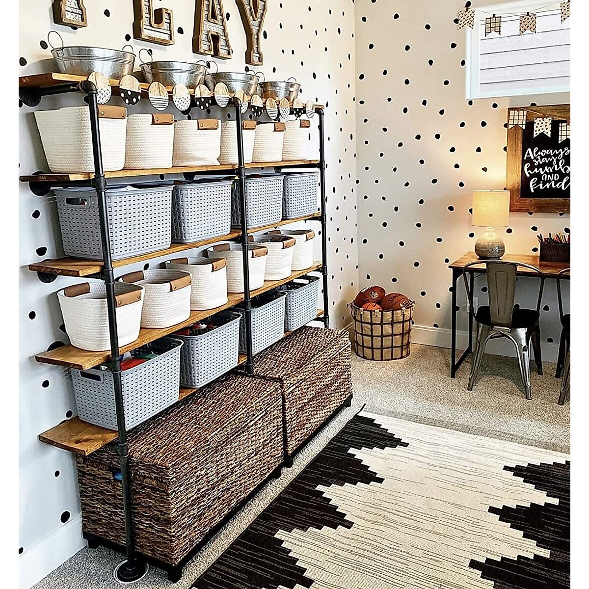 Industrial Retro Wall Mount iron Pipe Shelf,DIY Open Bookshelf,Hung Bracket,Home Improvement Kitchen Shelves,Tool Utility Shelves, Office shelves, bookshelves and bookcases (2Pcs)