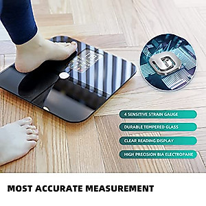 Body Fat Scale, Posture Extra Large Display Digital Bathroom Wireless Weight Scale Composition Analyzer with Heart Rate Heart Index & Body Shape Index with Free APP 400Lb Black