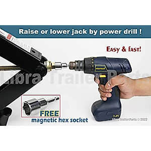 Set 2 LIBRA True HD 9000# 24" RV Trailer Stabilizer Leveling Scissor Jacks w/Dual Power Drill Sockets & Full Installation Kit …