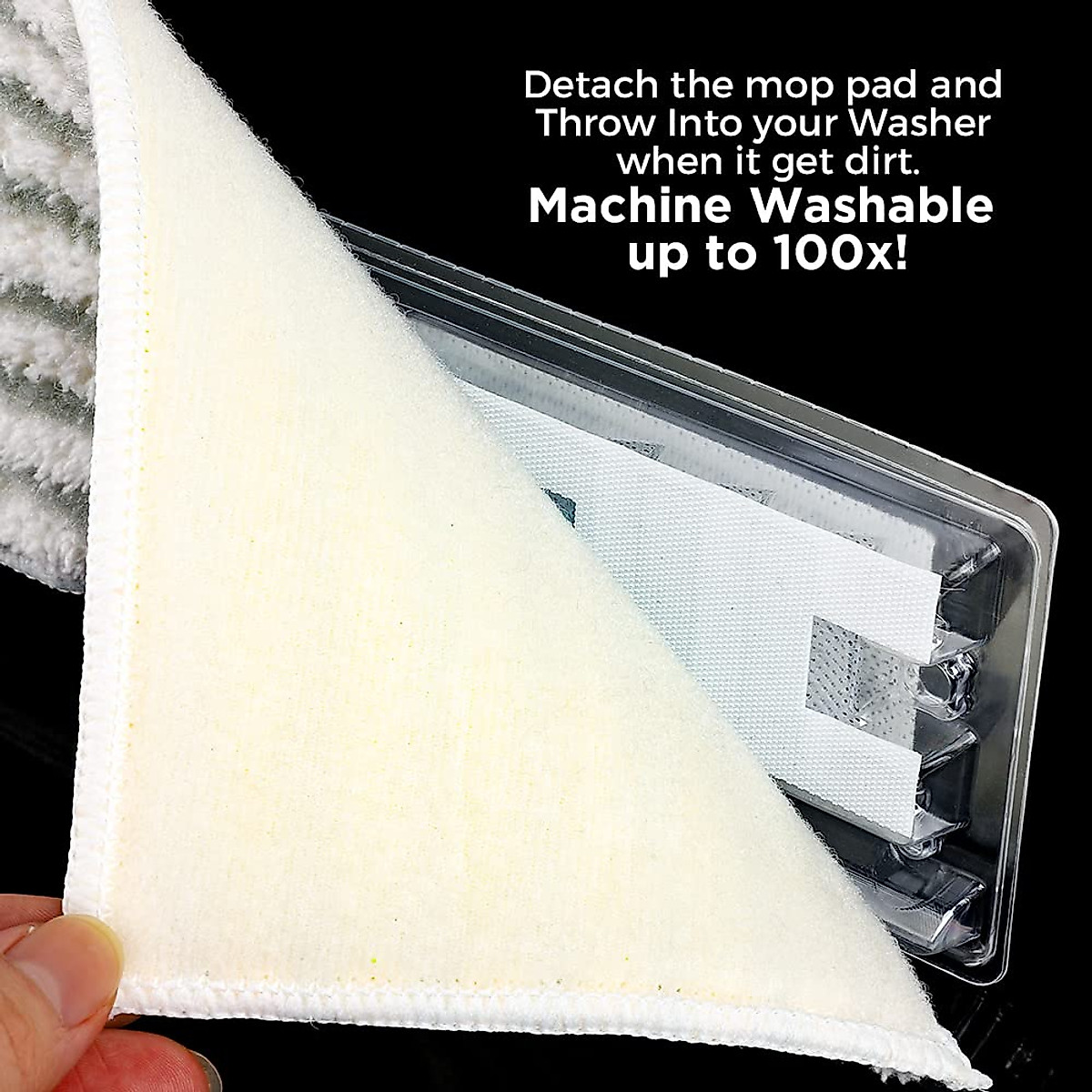 GVMM Reusable Mop Pad Refills for Shark Vacmop Replacement Pads Include Shark VACMOP VM252 VM250 VM200 VM190, Vacuum Mop Pad Refills (6 Packs)