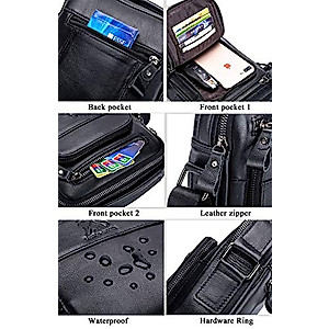 BAIGIO Men's Genuine Leather Shoulder Bag Messenger Briefcase CrossBody Handbag Satchel Travel bag