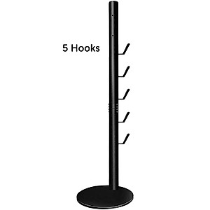 XIGOO Storage Stand Holder Compatible with V15 Detect, V11 V10 V8 V7 V6 Cordless Vacuum Cleaners and Accessary, Floor Docking Station Metal Organizer Bracket with 5 Hooks, Black