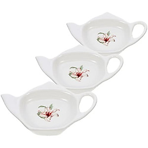 Tea Spoon Rest Jewelry Tray Ceramic Teabag Holder, Tea Bag Holder Teapot Shaped Resting Saucer Spoon Rests Teabag Saucer Seasoning Dish Loose Tea Dish Jewelry Organizer Stand