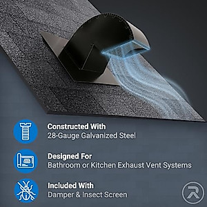 Goose Neck Painted Exhaust Roof Vent (10 Inch, Black)