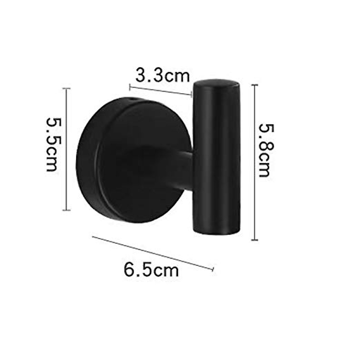 Towel Hooks，Bathroom Hook SUS 304 Stainless Steel Heavy Duty Wall Hooks for Bathroom,Robe Hook Hanging Hooks Wall Mounted, Black Matte Towel Hooks (2 Pack)