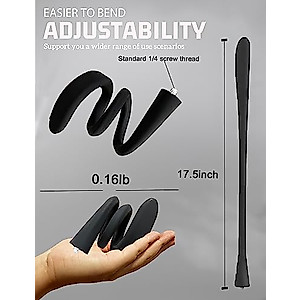 WLPREOE Stroller Phone Holder with Non-Slip Flexible Arm - Cell Phone Stand for Desk, Bed - Stable & Secure Fit on Handlebar, Treadmill, Wheelchair, Tree, Car for GoPro & Phones - One Hand Operation