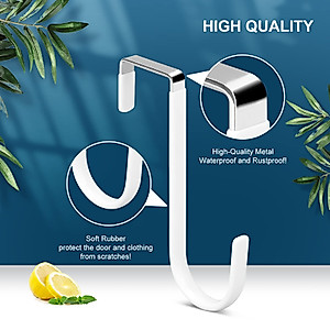 DAJIANG Over Door Hooks, 4 Pack - Soft Rubber, Prevent Scratches, For Hanging Clothes, Towels, Bags in Bathroom, Bedroom, Kitchen