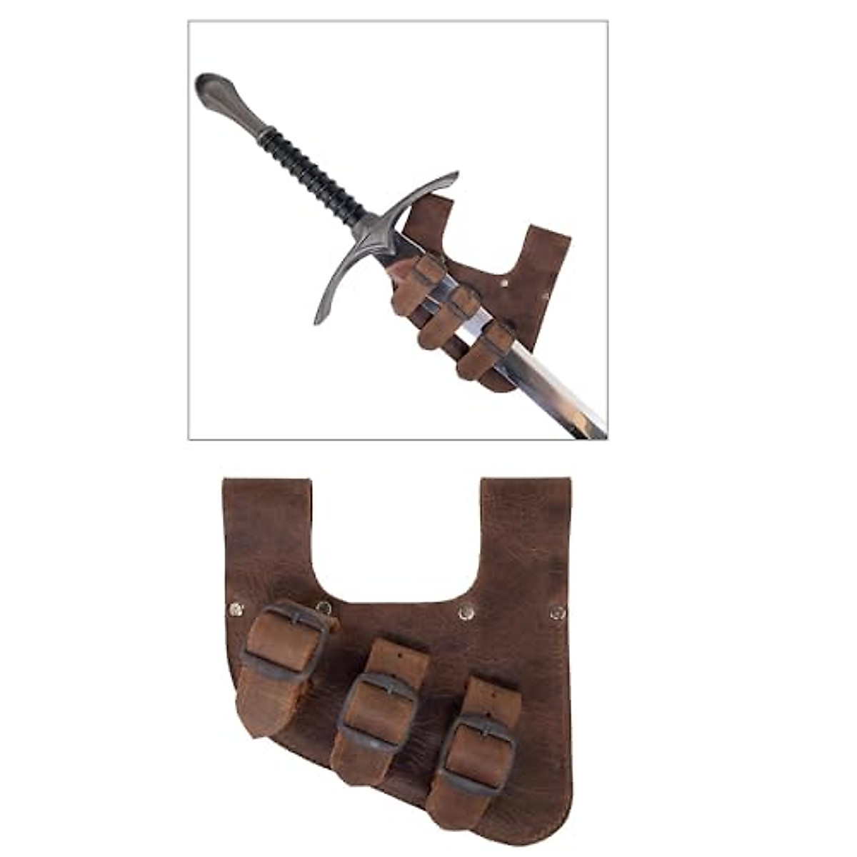 Colaxi Medieval Sheath Sheath Frog for Men Role Playing Stage Show, Brown