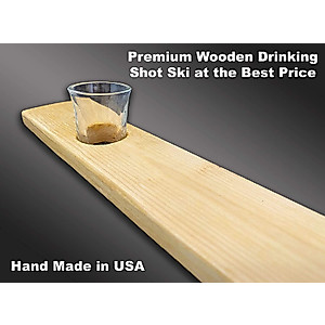 Generic Wood Shot Ski Drinking Board for Party Wedding Big Event (4 Persons, No Shot Glass)