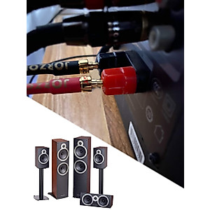 JORZOR 1 Pack 10AWG Speaker Cable,with Gold Plated Banana Plug, Oxygen Free Copper (1 Pack（3.3FT）)