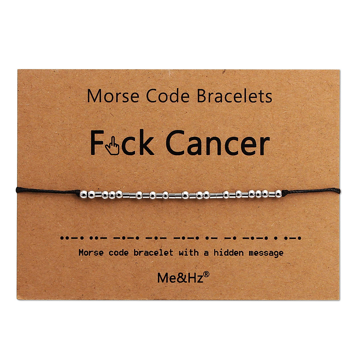 Fuck Cancer Morse Code Bracelet Stainless Steel Unique Cancer Patient Survivor Cheer Up Uplifting Inspirational Encouragement Gift ID Bracelet for Women Men Mother Wife Grandma