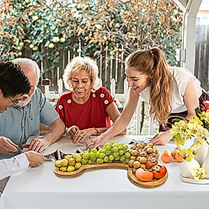 Snpwne Upgraded 17.3 * 10.4in Bamboo Charcuterie Boards and Cheese Board Set,Aperitif Board,Perfect House Warming Gift,Housewarming Gift, Bachelor Party Gift, Gag Gift, White Elephant GIft