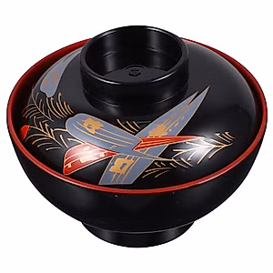 KICHOUSE Japanese Rice Bowl Miso Bowl Small Soup Bowl Flower Bowl Plastic Japanese-style Asian Bowl