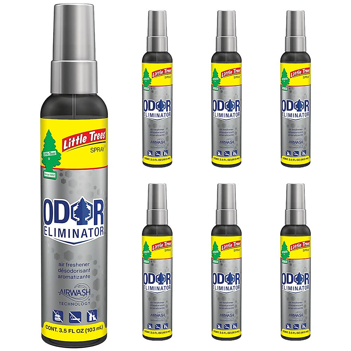 LITTLE TREES Car Air Freshener. SPRAY Provides a Long-Lasting Scent for Auto or Home. On-the-go Freshness. Original, 6 Air Fresheners