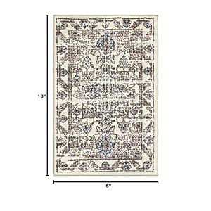 Maples Rugs Distressed Tapestry Vintage Kitchen Rugs Non Skid Accent Area Floor Mat [Made in USA], 2'6 x 3'10, Neutral