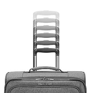 American Tourister Whim Softside Expandable Luggage with Spinners, Grey, 2PC SET (Carry-on/Medium)