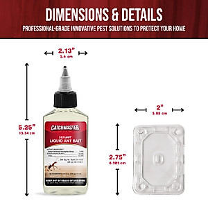 Catchmaster Defiant Liquid Ant Bait with 4 Reusable Bait Stations, Multi-Surface Ant Killer for Home, Discrete Ant Traps Indoor & Outdoor, Pest Control Traps, Reduce & Remove Ant Infestation Colonies