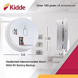 Kidde i12040 120V AC Wire-In Smoke Alarm with Battery Backup and Smart Hush
