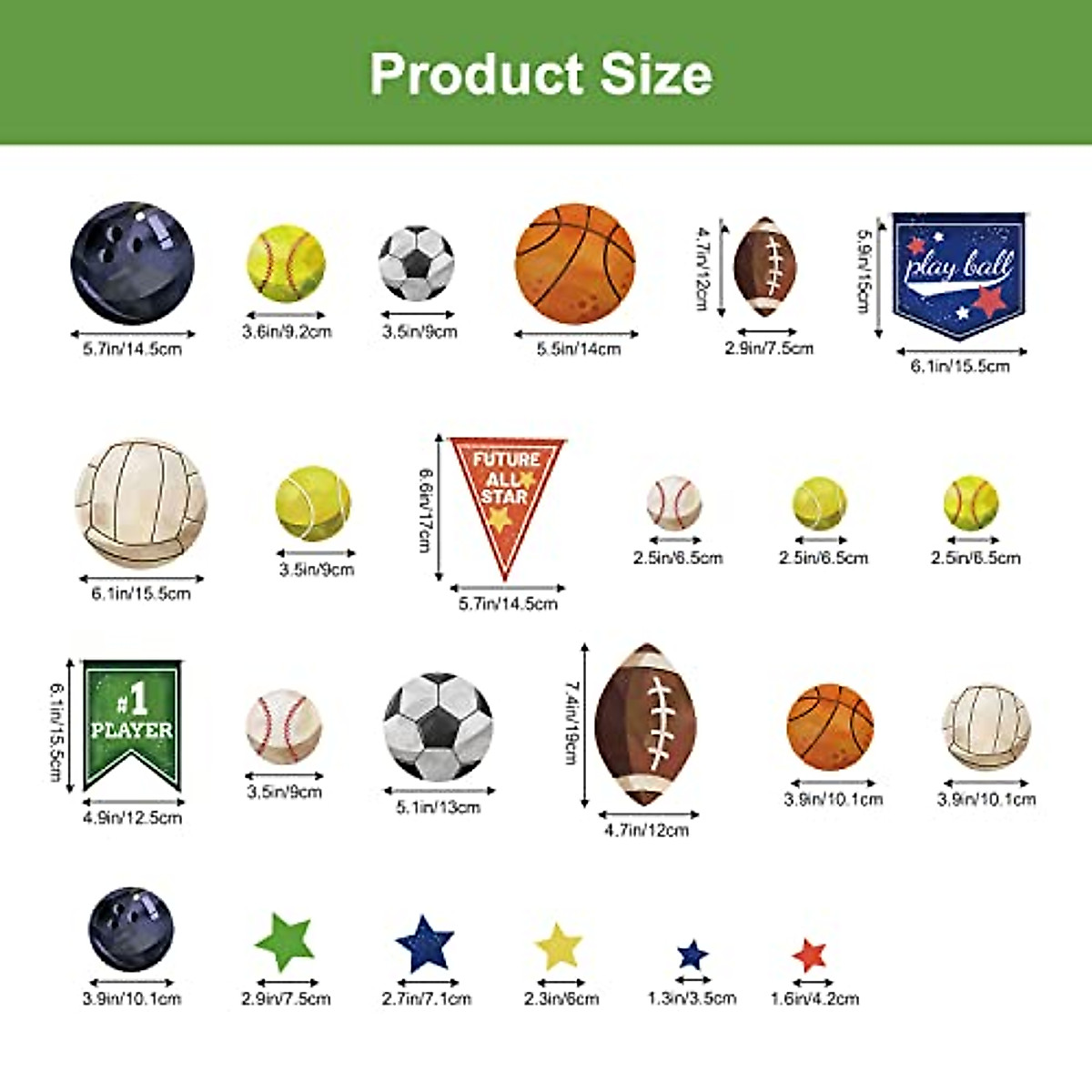 Vibrant Sport Balls Wall Stickers for Boys' Rooms