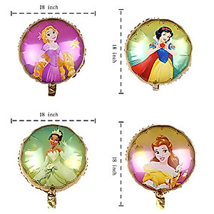 Disney Princess Balloons Bouquet ，Disney Princess Party Supplies Balloon Bouquet Decorations with 8 Princesses