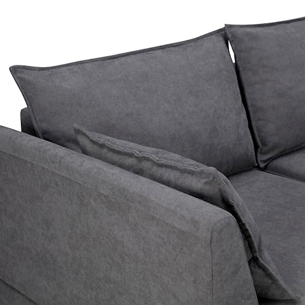 JUSTONE Modular Sectional Sofa with Storage Seat Oversized U Shaped Modular Couch with Reversible Chaise Sectional Sleeper Sofa with Ottoman for Living Room,Dark Gray